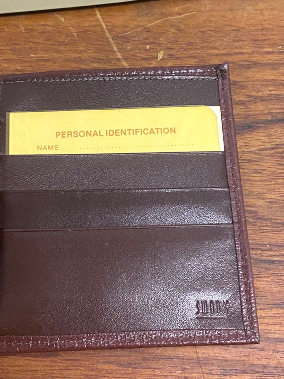 Vintage Swank Mens Brown Leather Wallet New Old Stock - Gem