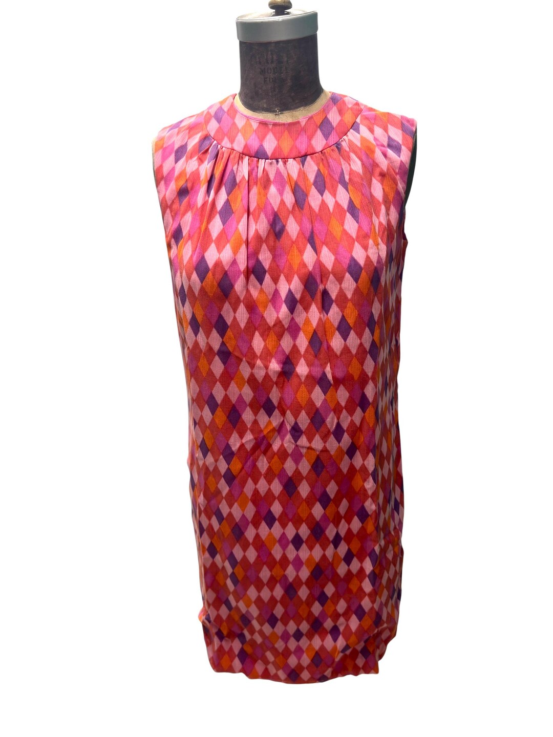 Vintage 1960s Pretty Pink Diamond Pattern Shift Dress Med - Etsy