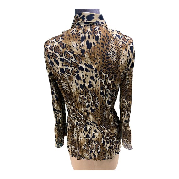 Vintage Alison Taylor Frilly Leopard Print Blouse L - Gem