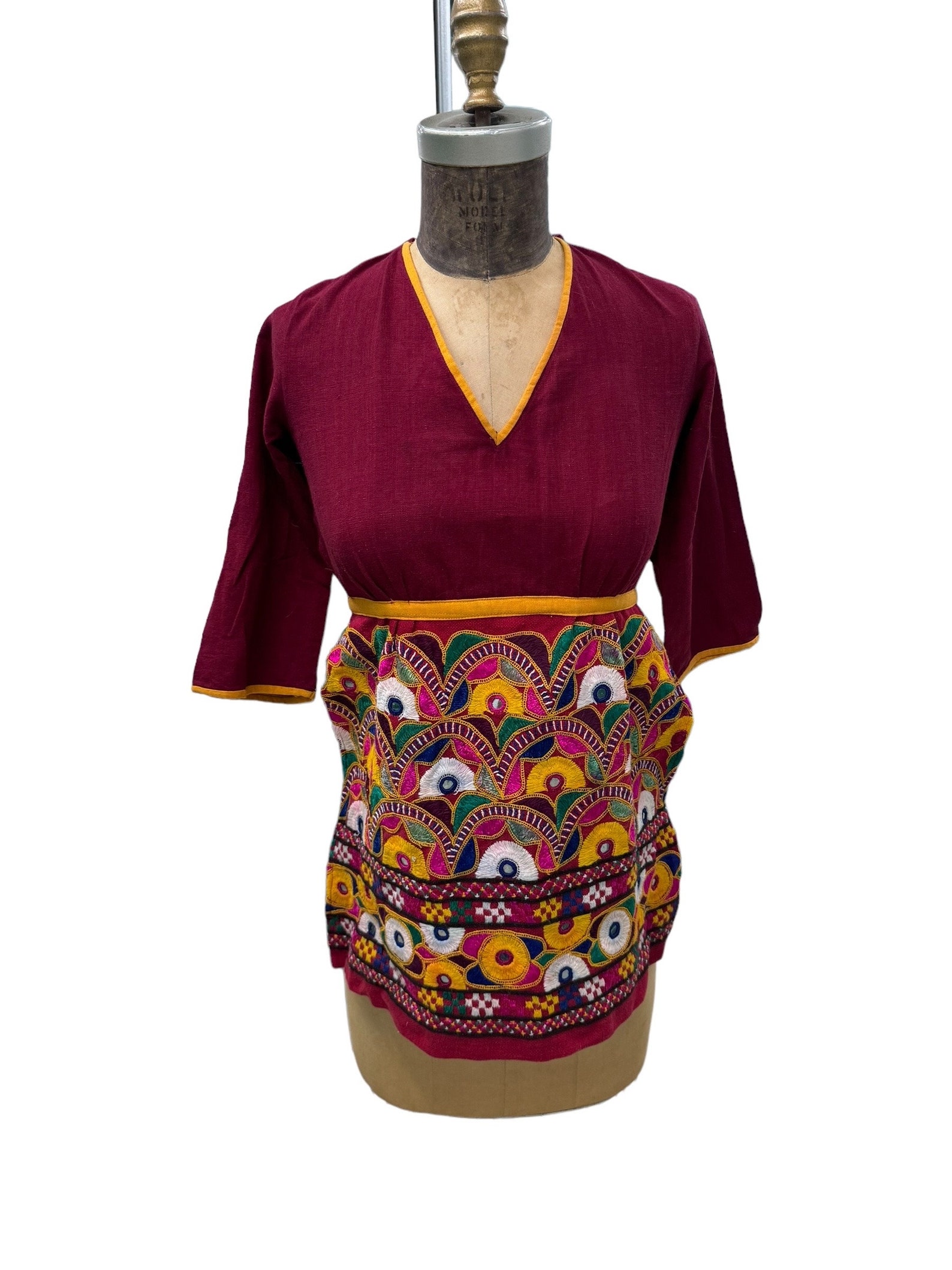Vintage 70s Boho Hippy Backless Tunic Top Rajkumari Made in India Sz 11 ...