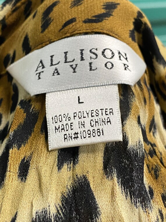 Vintage Alison Taylor Frilly Leopard Print Blouse L - Gem