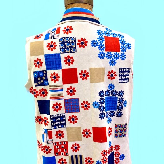 Vintage Ladies Summer Sleevless Top Bright Retro Patt… - Gem