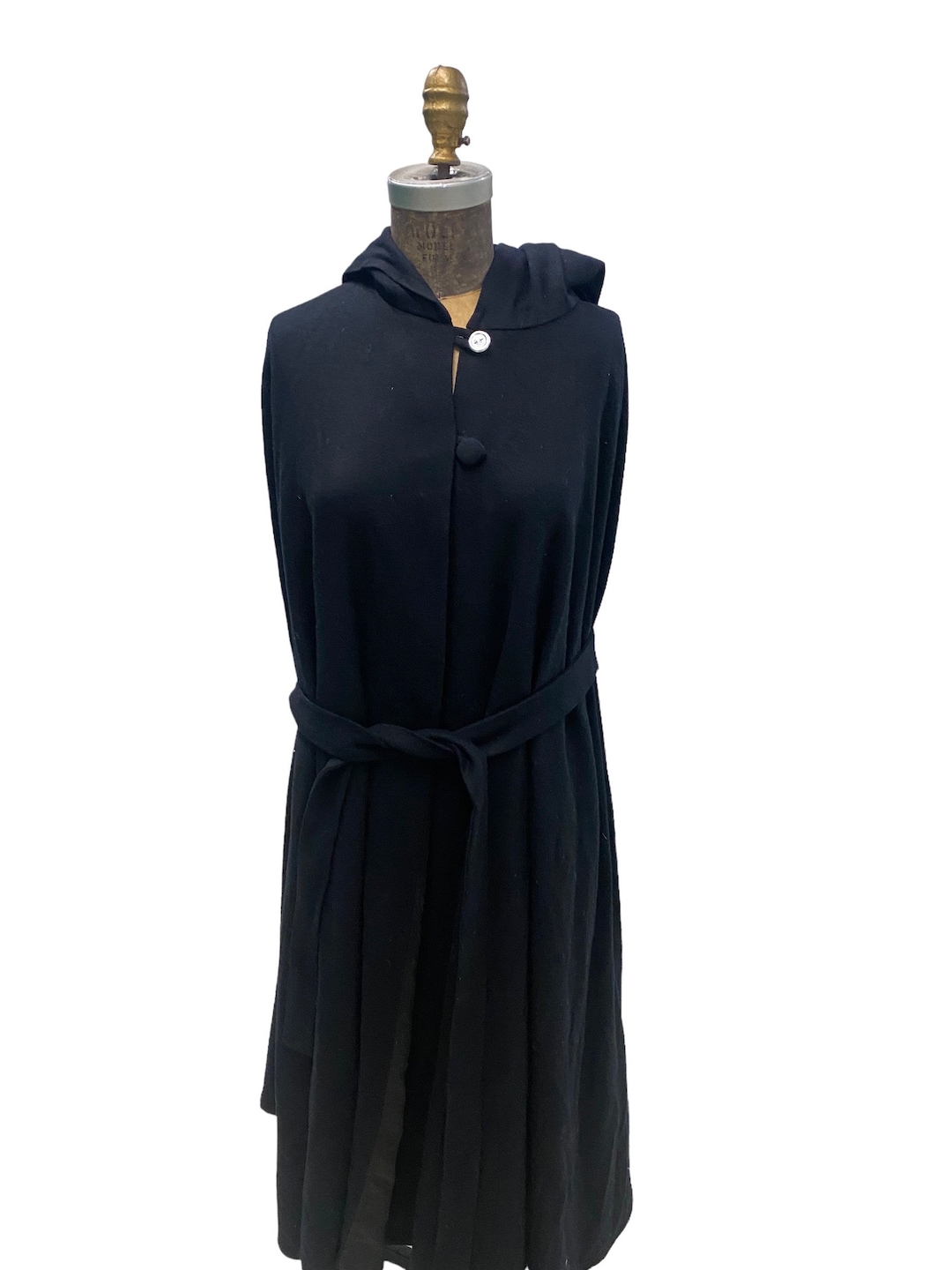 Vintage Texas Body Hanging Long Black Hooded Cloak Large - Etsy