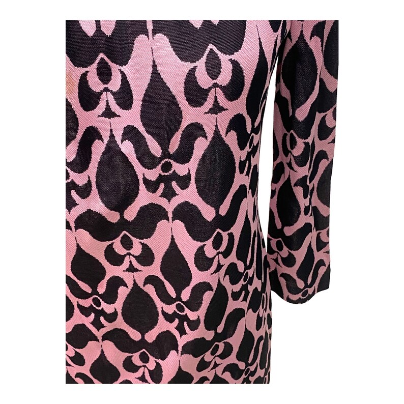 Vintage 1960s Pink & Black Mod Pattern Kimberley Knit Midi Dress Med - Etsy