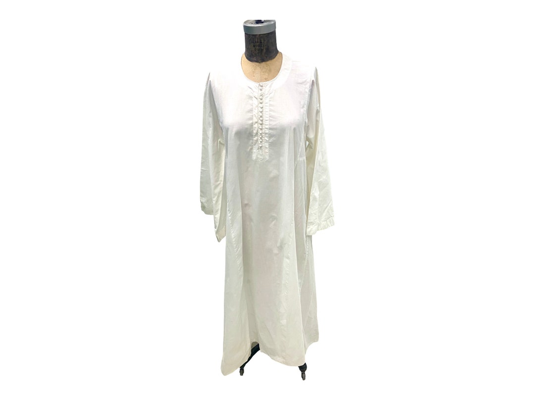 Vintage White Cotton Robe / Traditional Maxi Dress - Etsy
