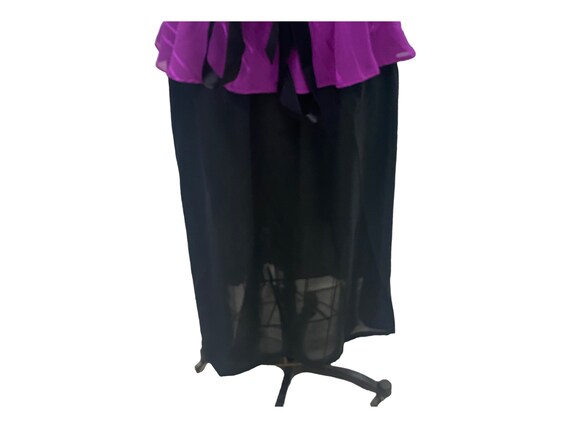 1970s Vintage Purple Black Secretarial Dress Size 13/… - Gem