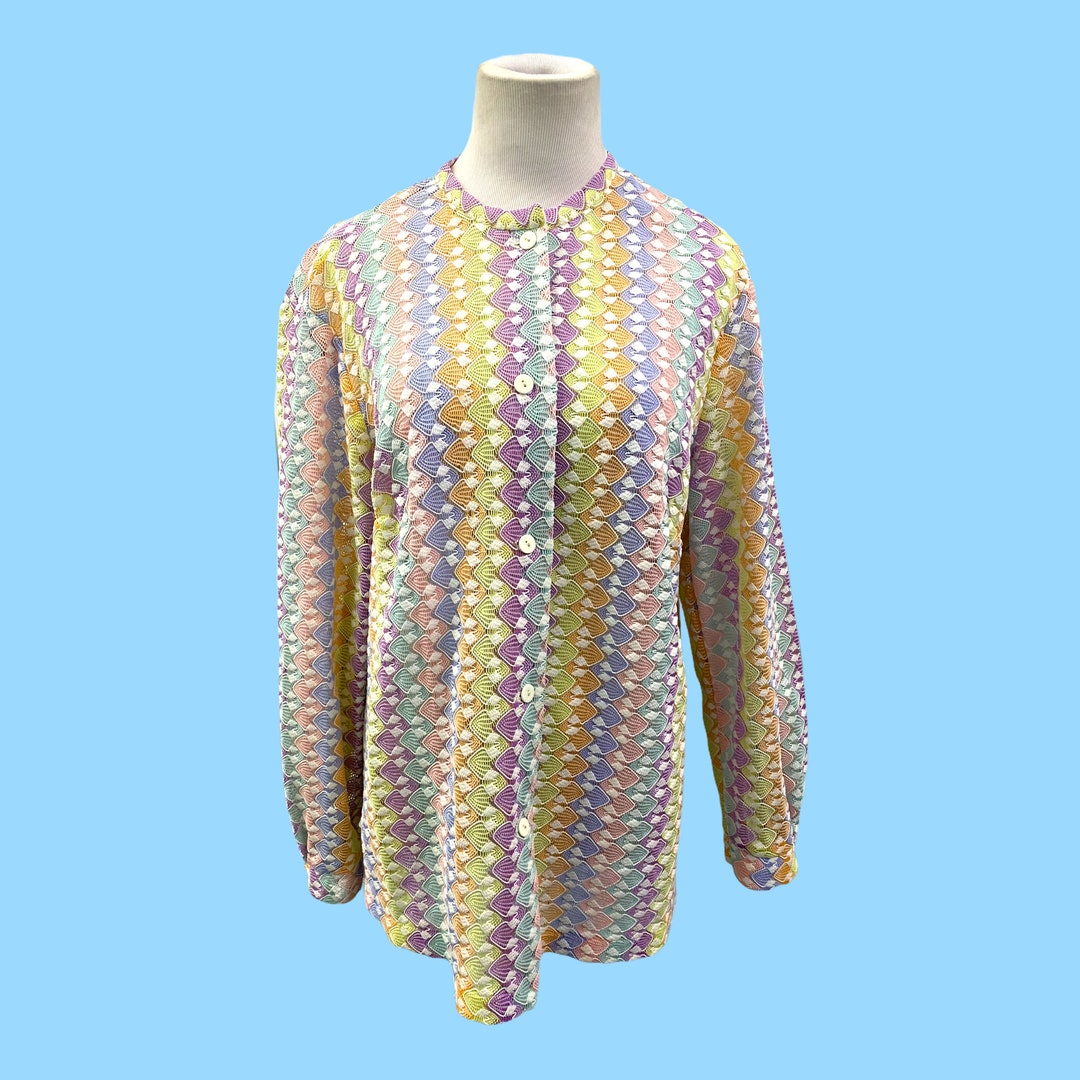 Vintage 1970's Ample Togs California Womans Summer Knitted Pastel ...