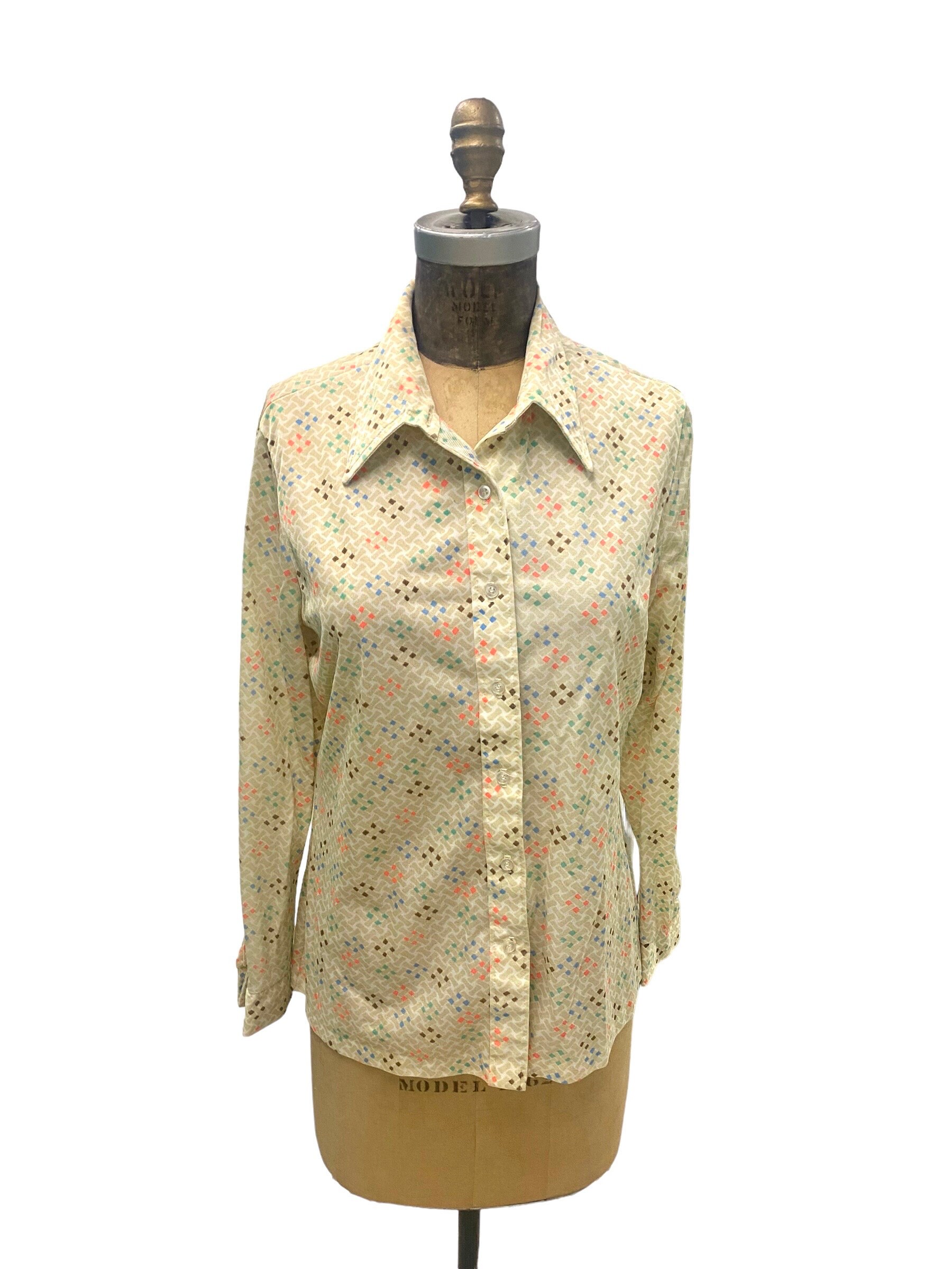 Vintage Eccobay Dagger Collar 70s Retro Diamond Dot Pattern - Etsy