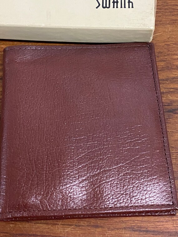 Vintage Swank Mens Brown Leather Wallet New Old Stock - Gem
