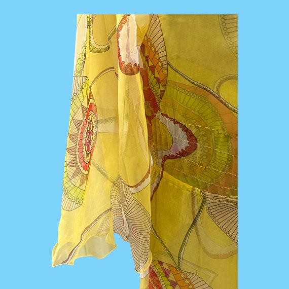 Vintage Siam Original NY Yellow Silk Sun Patern Off S… - Gem