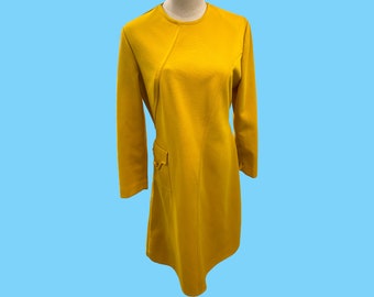 70s Mod Yellow Dress - Etsy