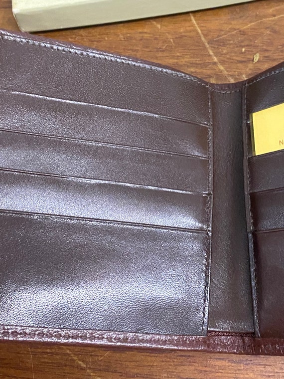 Vintage Swank Mens Brown Leather Wallet New Old Stock - Gem