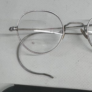 Wire Rim Antique Vintage Round Glasses Eyeglass Frames Spectacles 12K ...