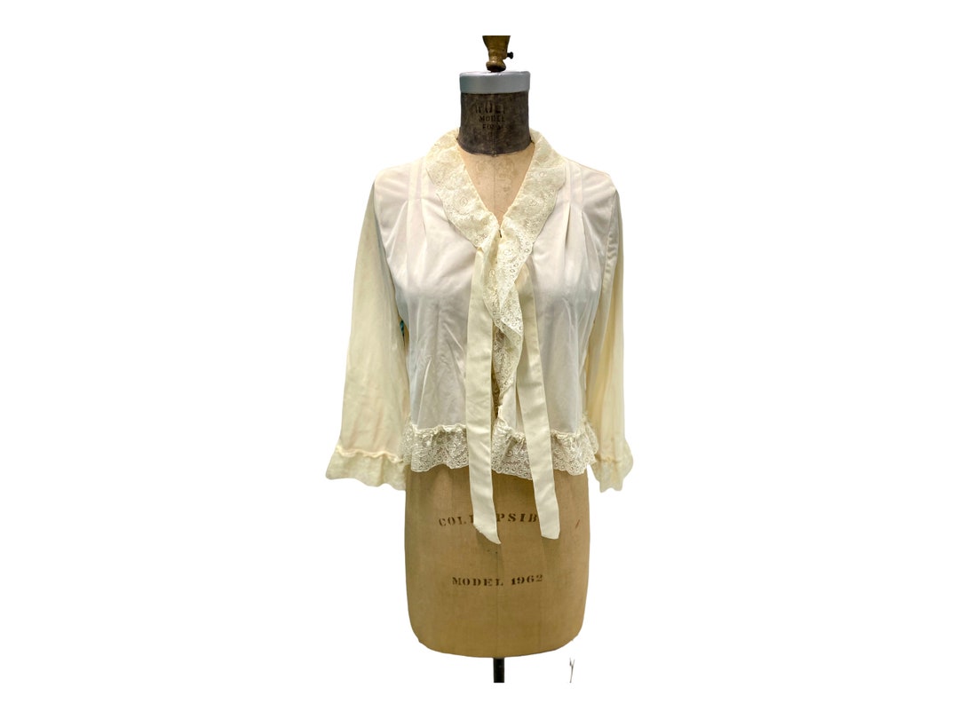 Vintage 60's Stella Fagin Cream Nylon Bed Jacket - Etsy
