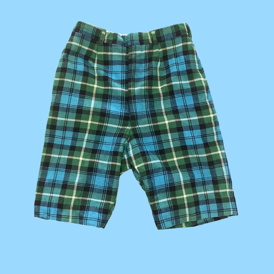 Vintage Woman's Brooks Brothers Blue Green Plaid Wool Winter Shorts - Etsy