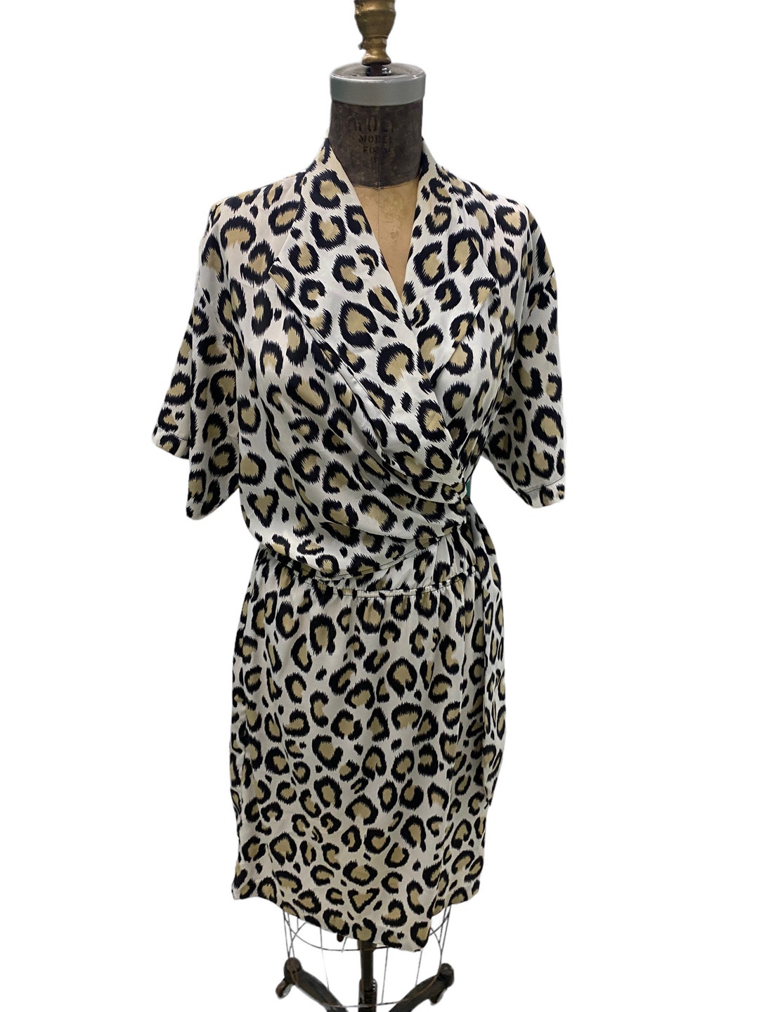 Vintage Liz Roberts Animal Print Wrap Dress Size 12 - Etsy