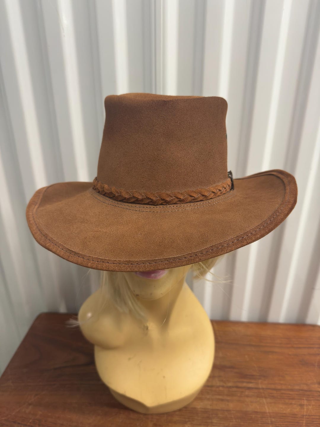 Vintage Brown Suede BC Hats Australian Leather Cowboy Hat L - Etsy