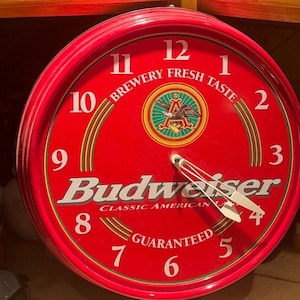 Budweiser Classic Bar Clock Vintage 1998 Larger Size 19 X 4 - Etsy