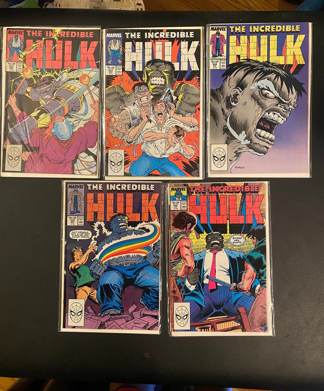 Incredible Hulk 352, 353, 354, 355, 356 Vintage 1980s Hulk Comic Book ...