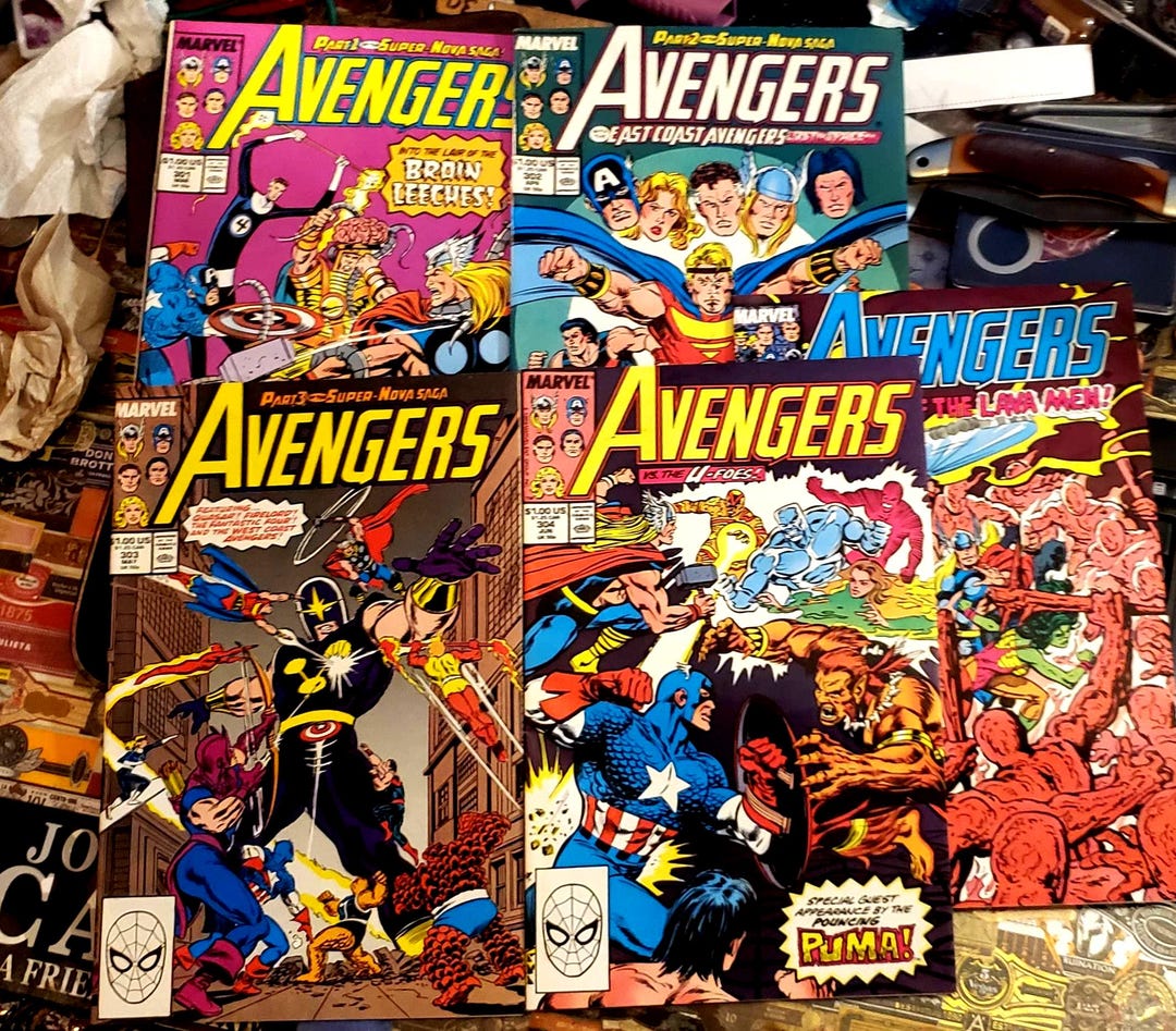 Avengers #301, 302, 303, 304, 305 Vintage 1989 Comic Book Collection ...
