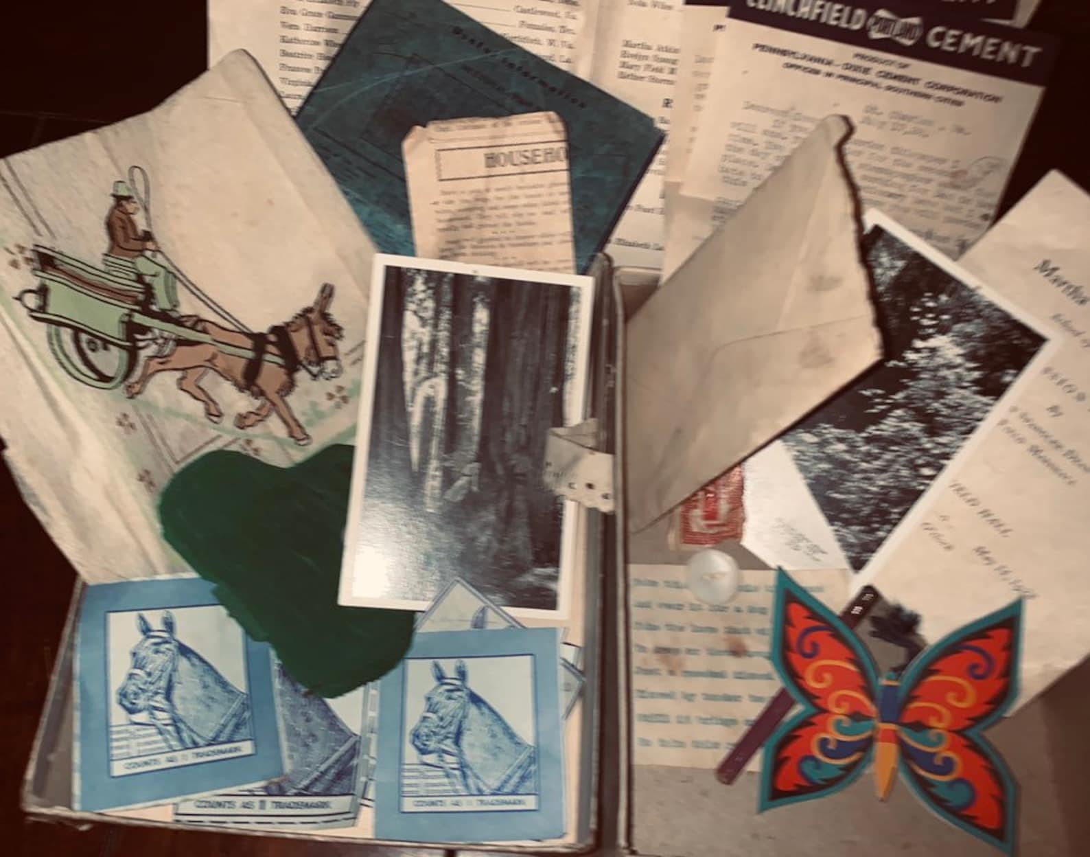 Antique Boxes With Vintage Ephemera Pictured in Box Silver - Etsy