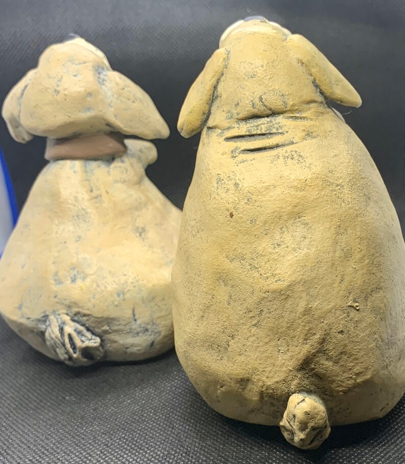 Pair of 2 Vintage Fat Round Dogs Begging for Treats. Home - Etsy