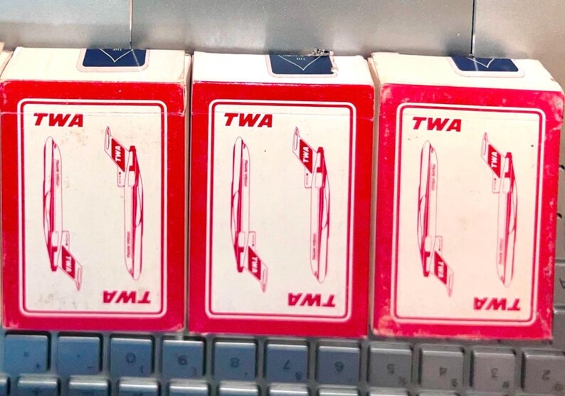 TWA Airlines Rare Vintage Playing Cards Trans World In-fligh Cards ...