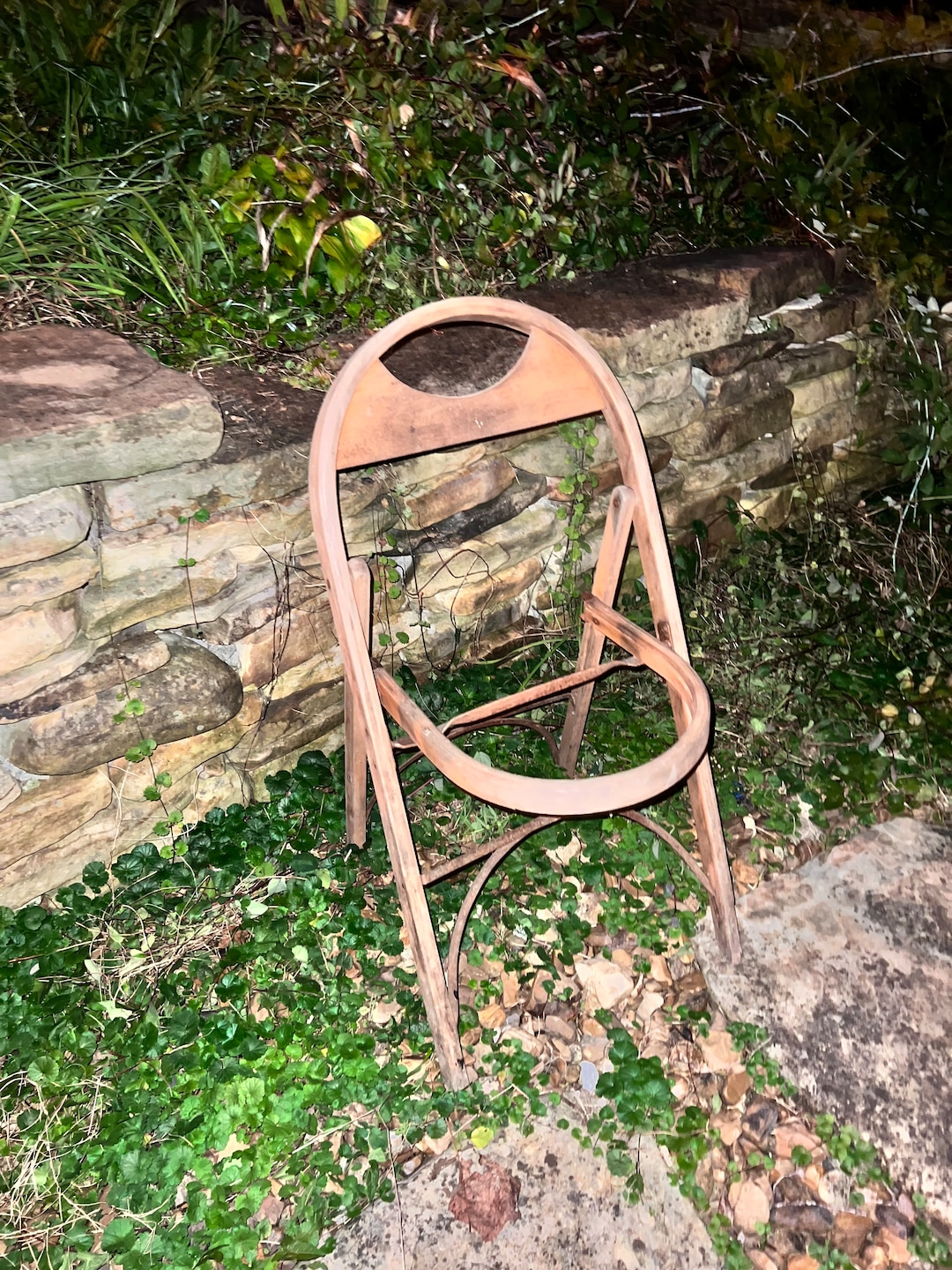 Vintage Funeral Home Graveside Service Wooden Folding Chair Frame ...