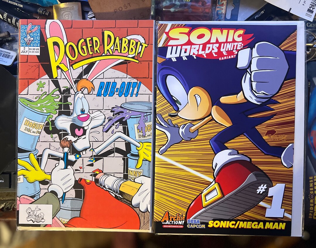 Roger Rabbit #2 1990 Disney Rabbit Rub Out. Sonic the Hedge Hog #1 ...