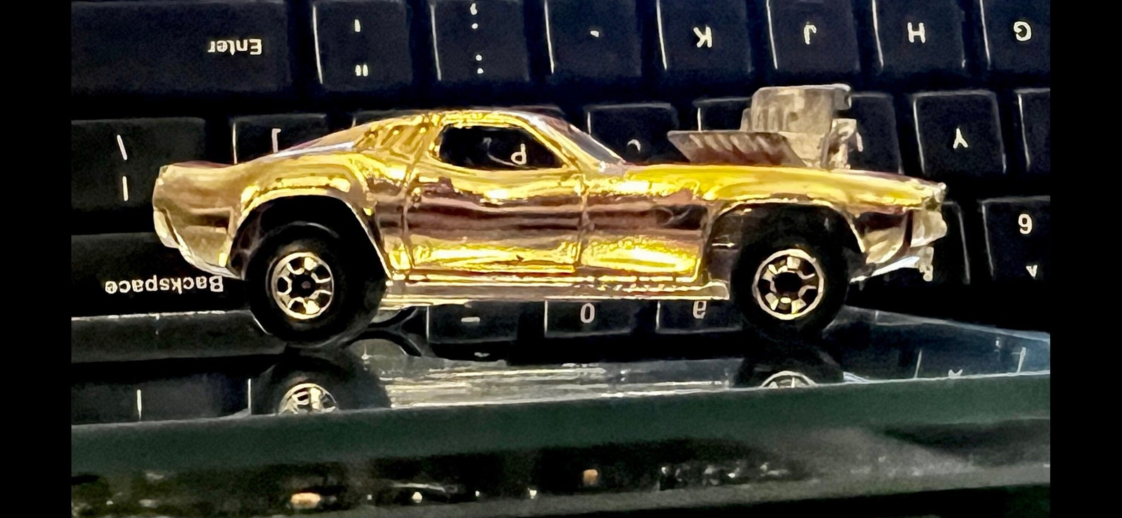 Hot Wheels Rodger Dodger Chrome Gold Plum Purple Charger. Black Wall ...