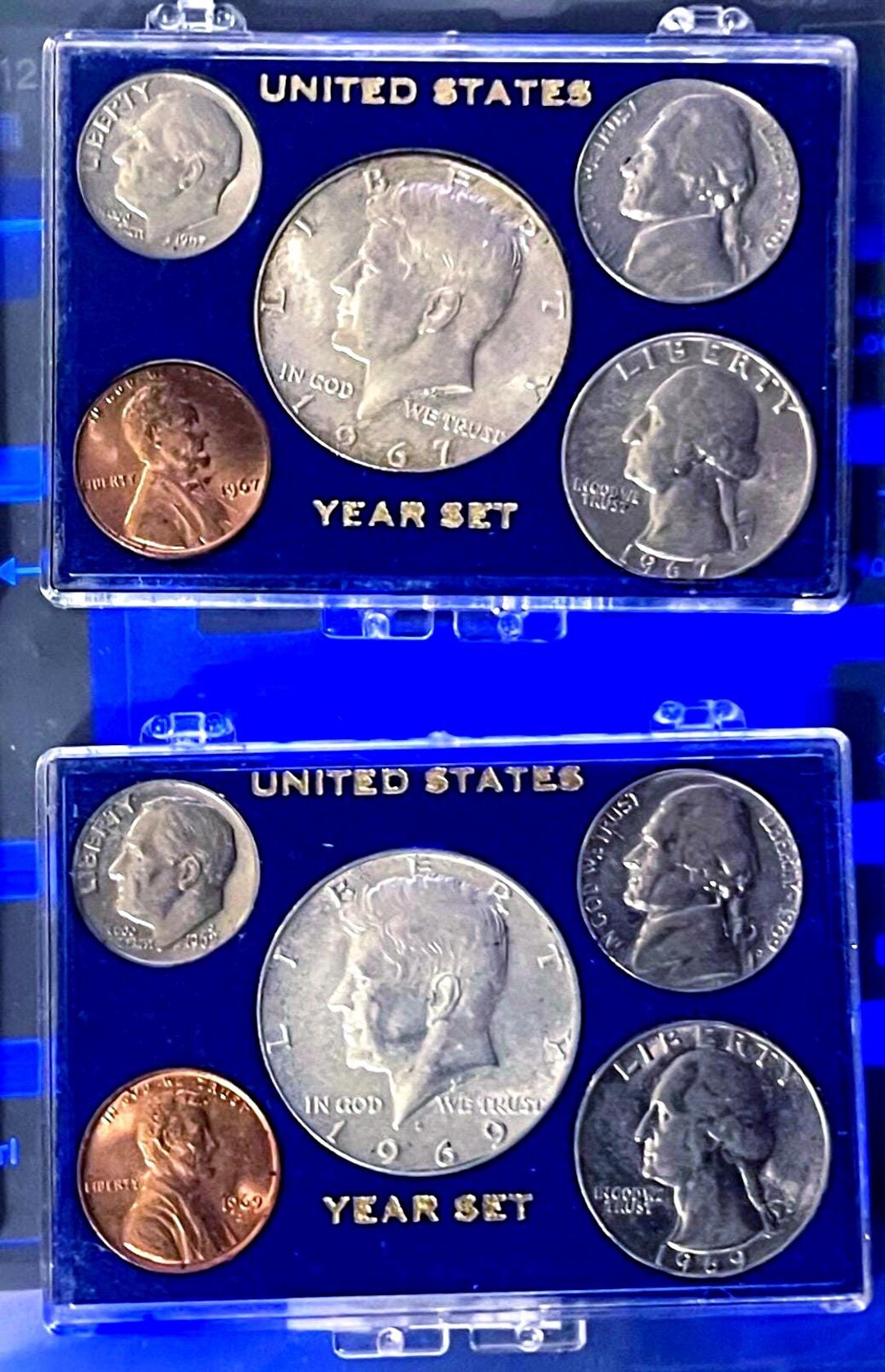 US Coin Sets 1965, 1967, 1968, 1969. Vintage 1960’s Sets of US Minted ...