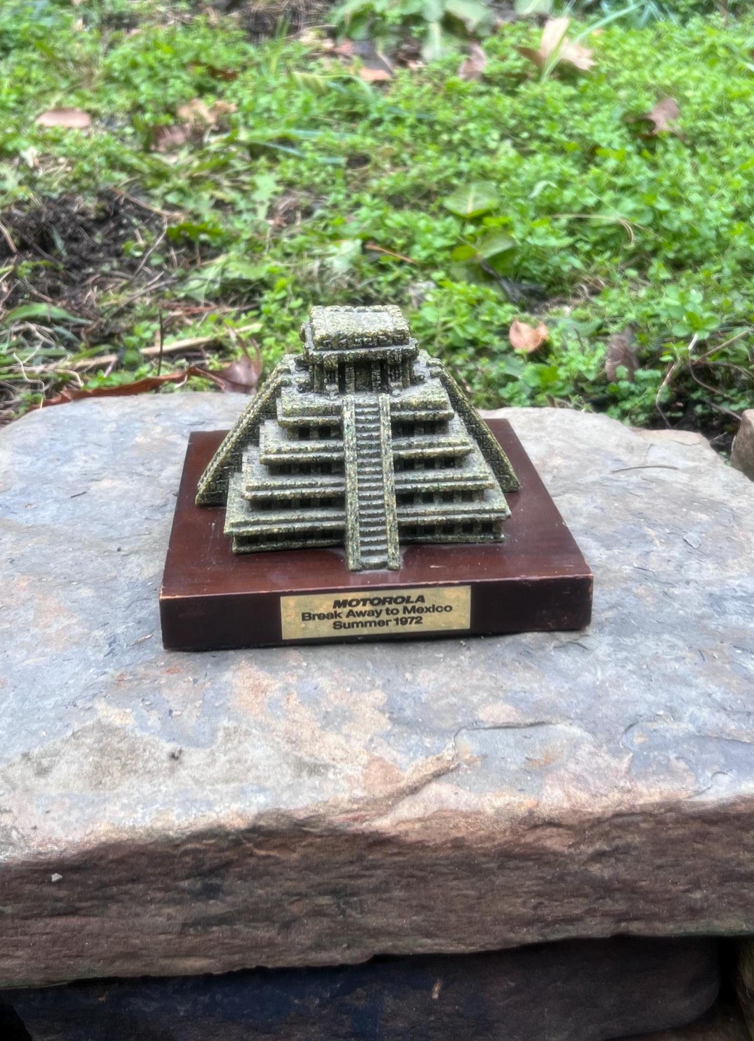 Sculpture Art Aztec Mayan Temple Pyramid Vintage 1972 Early Motorola ...
