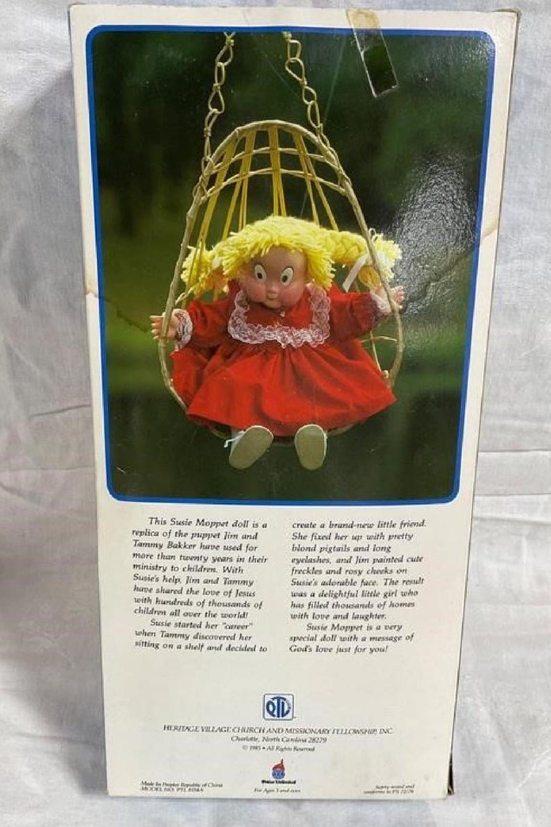 The Susie Moppet Doll. New in Box Vintage Jim and Tammy Baker Talking ...