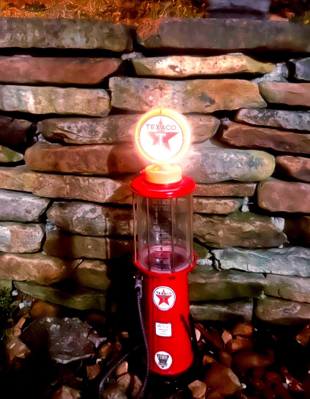 TEXACO Dealer Incentive 1920 Gas Pump Drink Dispenser Lighted Sign Lamp ...