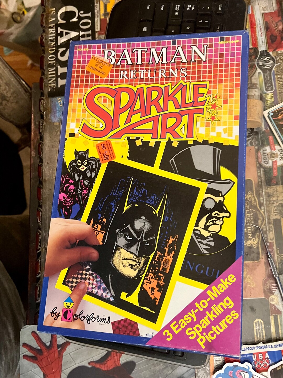 Vintage 1992 Batman Colorforms Sparkle Art Kit, Official Licensed ...