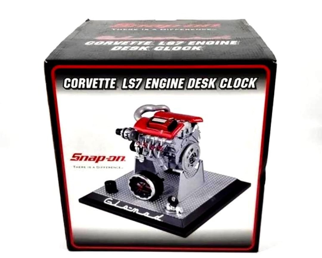 Snap-on Tools Corvette LS7 Engine Desk Clock, 1:6 Scale NIB HTF Engine ...