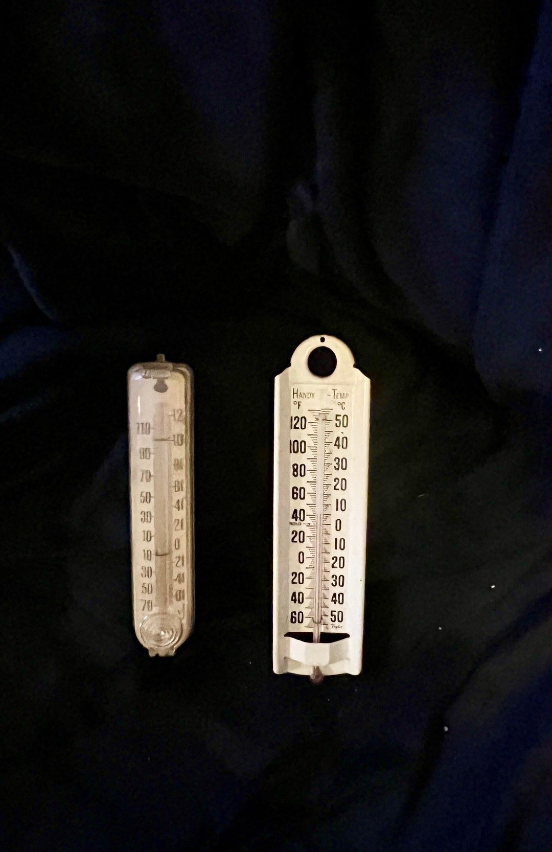 Vintage Thermometers. Two 2 Retro Plastic and Metal Wall Hanging Indoor ...