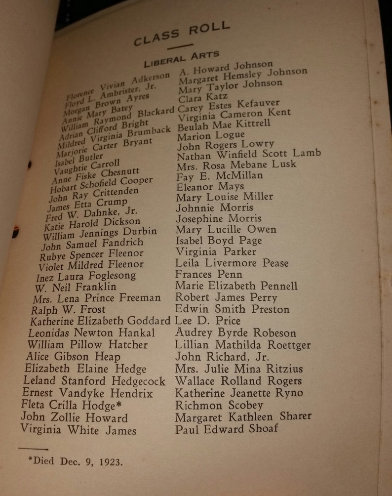 UT Class of 1924 University of Tennessee Commencement Program. - Etsy