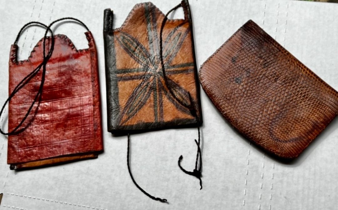Vintage Native American Handmade Small Leather Shoulder Bags, Pocket ...
