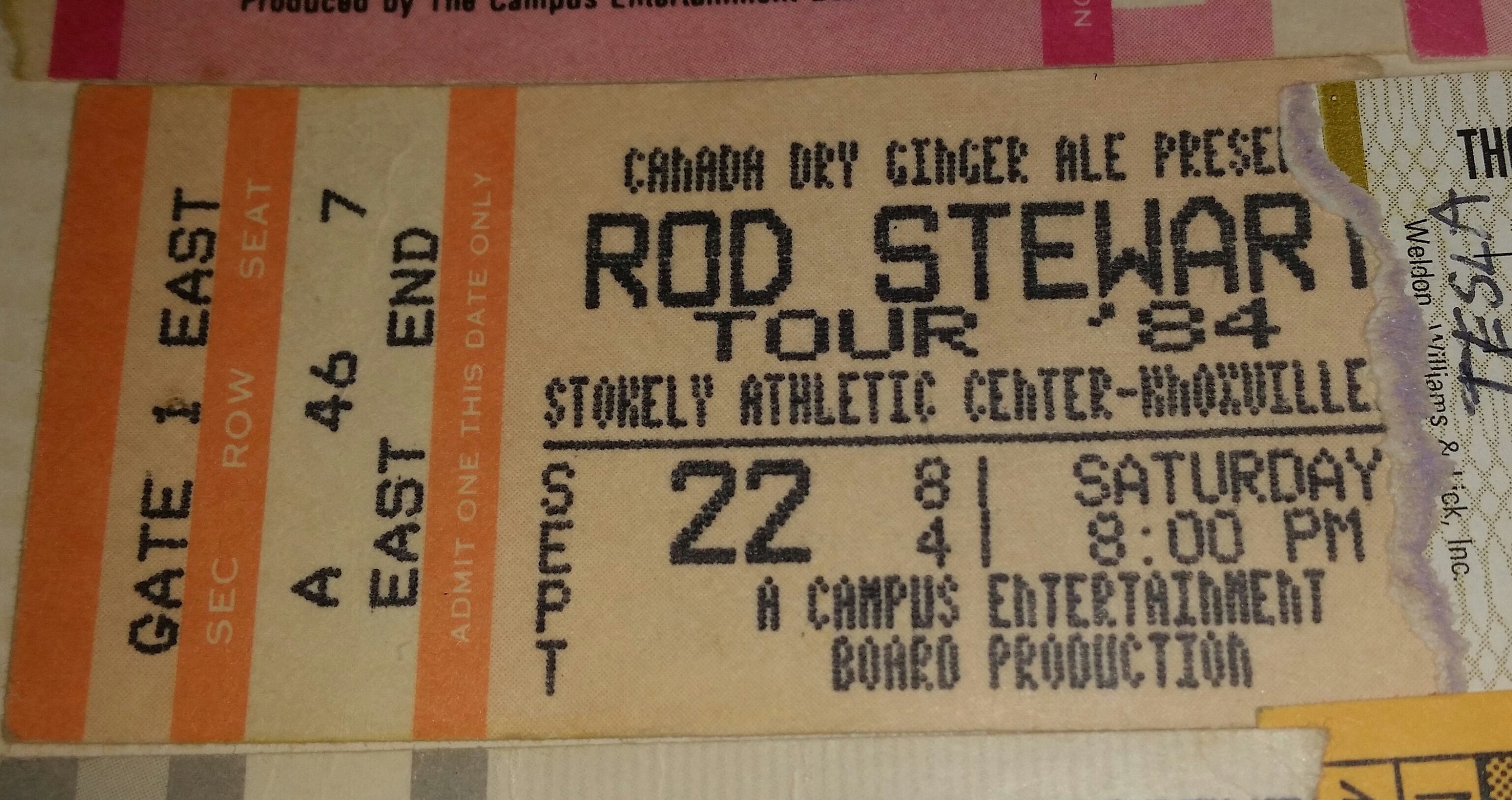 Rod Stewart 1984 Concert Ticket Stub Camouflage Tour. Stokely - Etsy