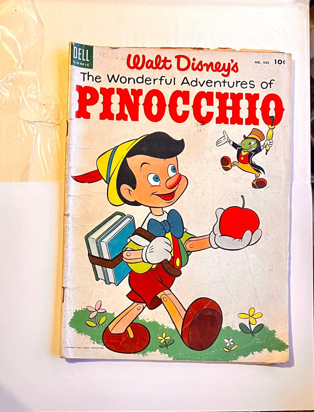 Pinocchio 1954 Comic Book - Four Color #545. Movie Adaptation of the ...