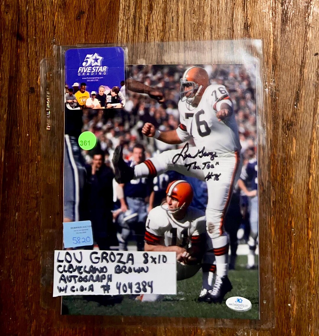 Lou Groza Signed 8x10 Photograph With COA. Hall of Famer and Former ...