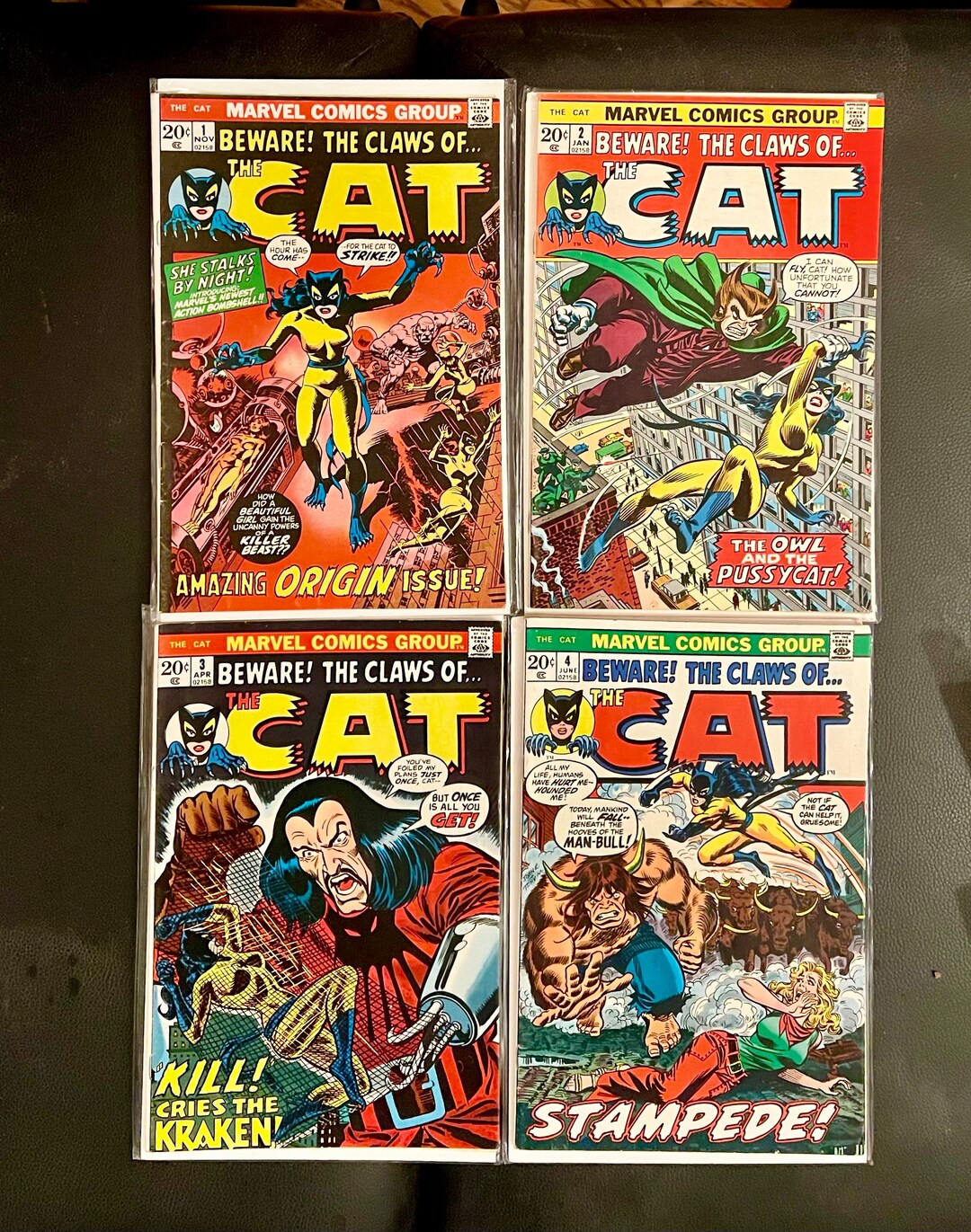 Cat 1, 2, 3, 4 1972-1973 Origin and 1st Appearance Comic Books Full Run ...