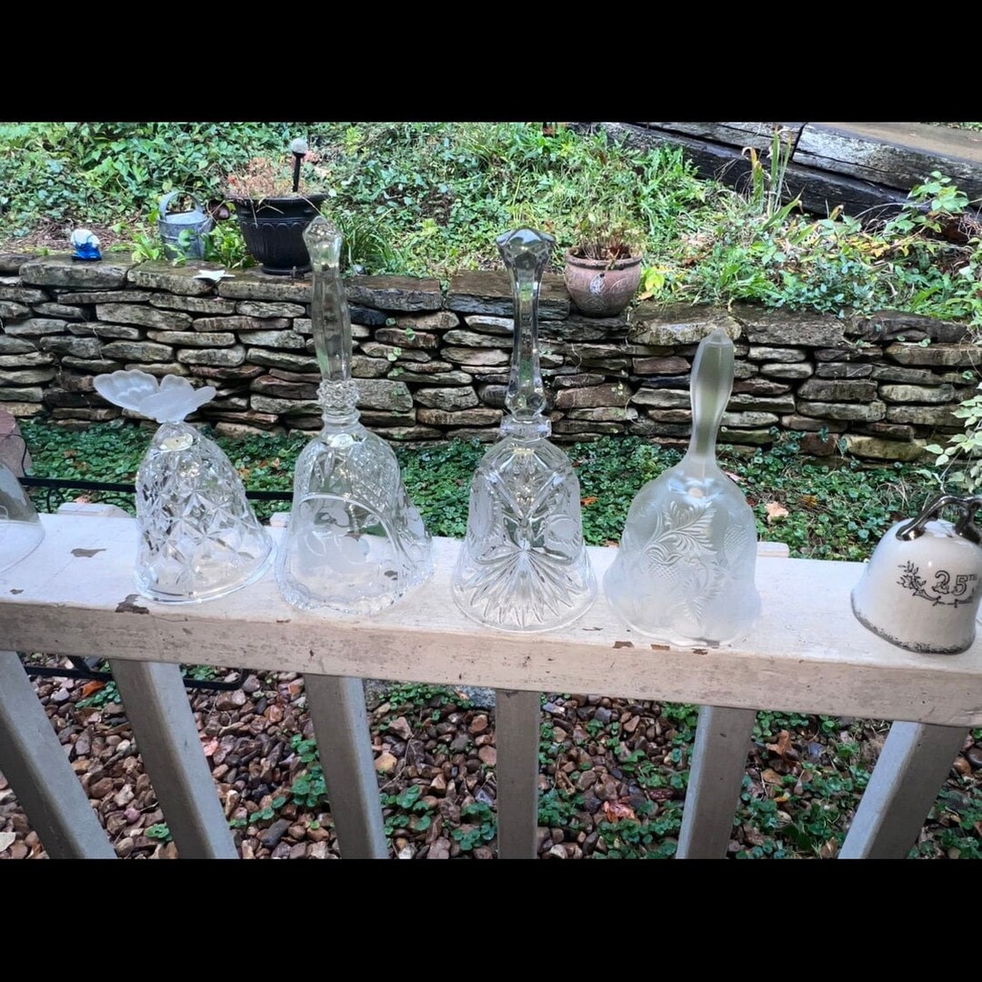 Bells 4 Lead Crystal Glass Styled Bells. Fancy Vintage Crystal Bells ...