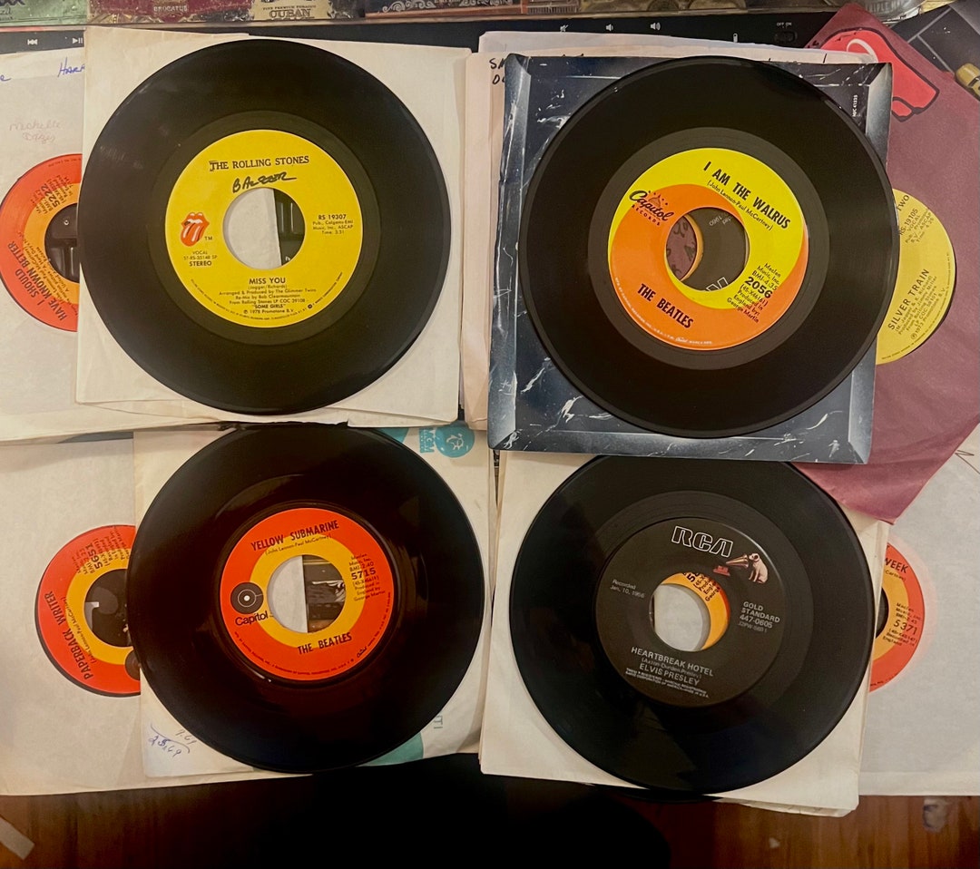 Beatles, Elvis, Rolling Stones Vintage 45 Jukebox Vinyl Records of ...