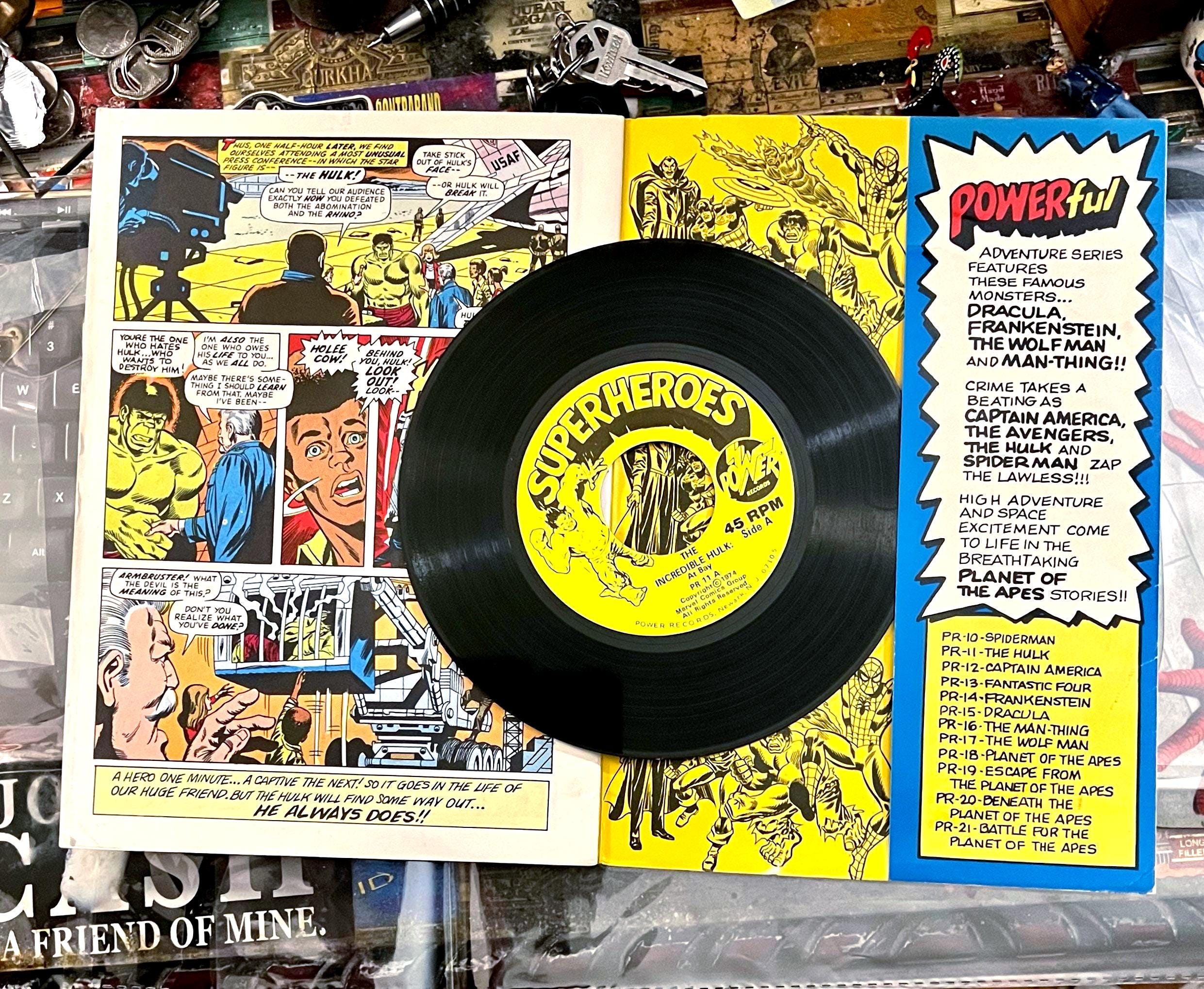 Hulk 1974 Vintage Book and Record Set. Includes 1st Printing Record ...
