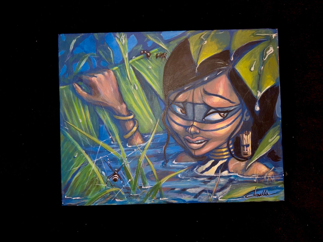 Tiki Terror Original Art Work. Oil Painting on Stretched Canvas by ...