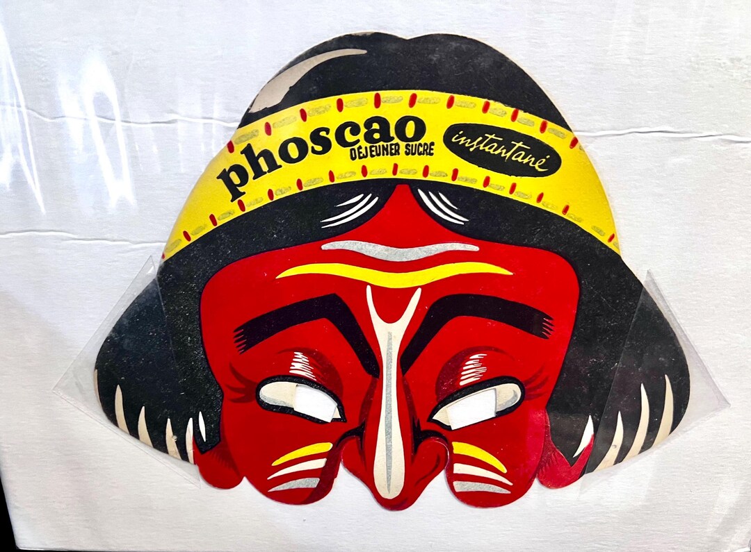 Phoscao Mask. Vintage 1940s-50s Cut Out Mask Phoscao French Coco and ...