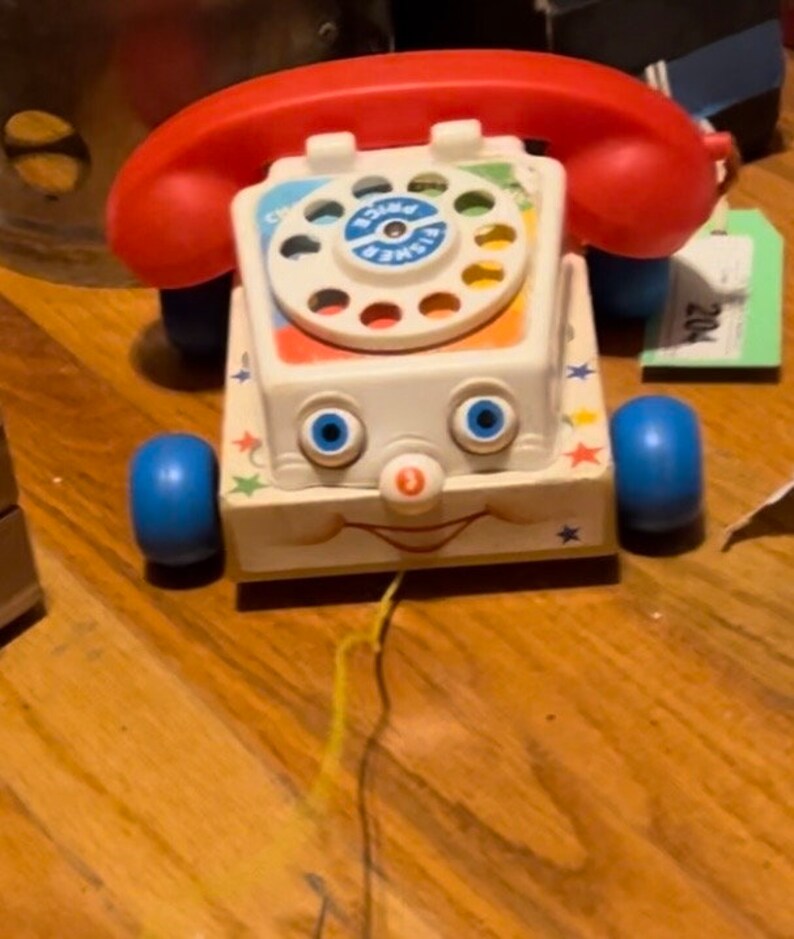 Vintage 1980s Fisher Price Chatter Box Telephone Pull Toy With Moving ...