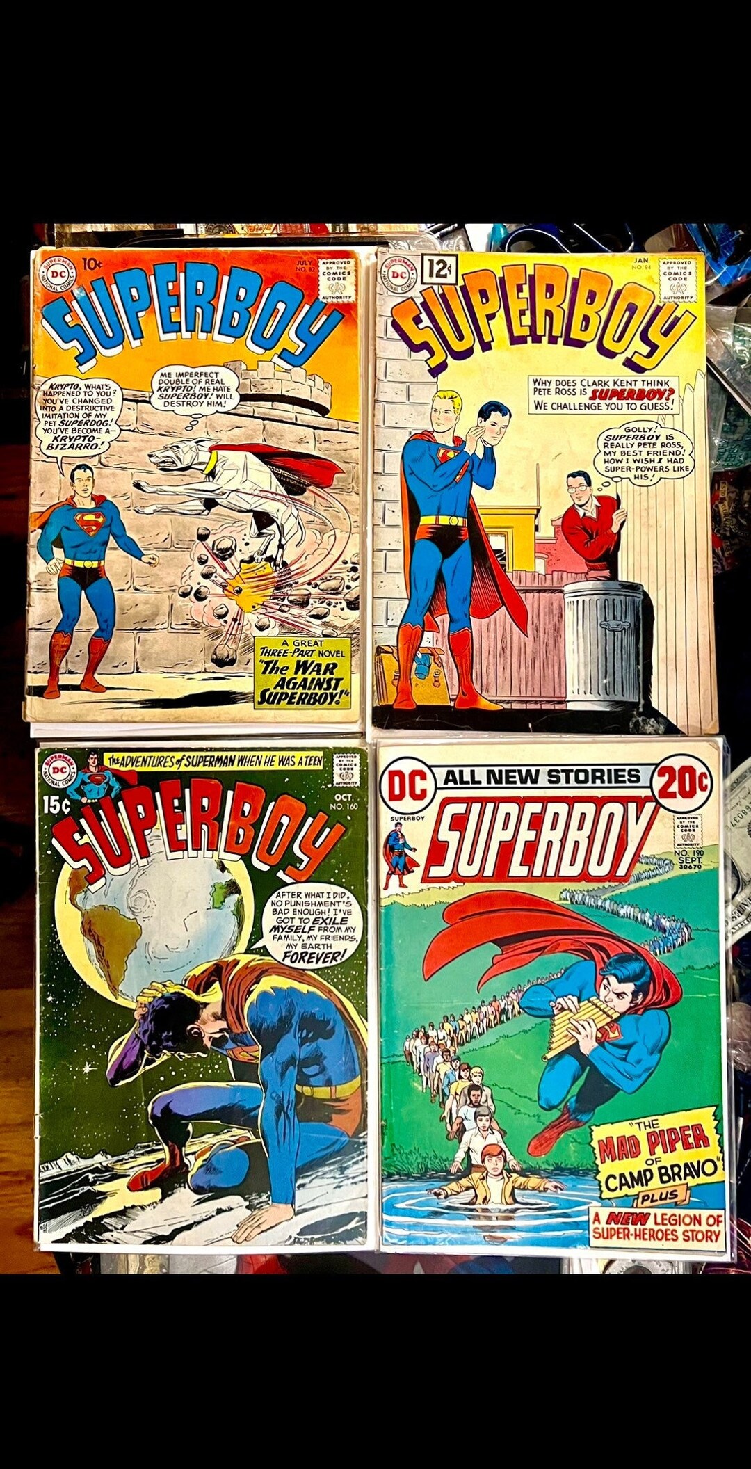 SUPERBOY 10, 12, 15, 20 Cent Comic Book Collection With 1st Appearance ...